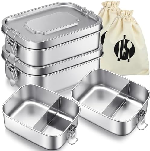 Amazon.com: SUBRON Stainless Steel Bento Box with Removable Divider ...