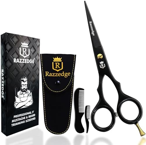Amazon.com: Razzedge 5" Professional Mustache & Beard Scissors With 1 ...