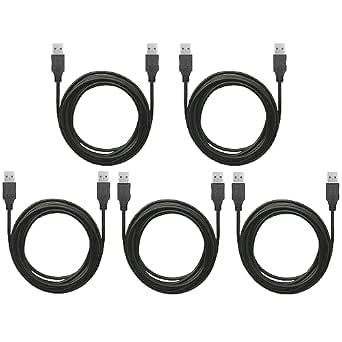 Amazon.com: USB A to A Cable 5 Pack - USB 2.0 Male USB to Male USB Cord ...