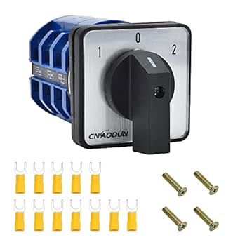 Changeover Switch, CNAODUN Universal Rotary 63A 660V 3 Positions 12 ...