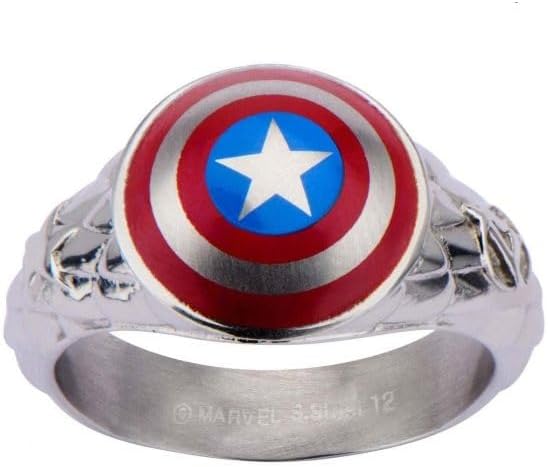 Marvel Captain America 3D Shield Ring, Officially Licensed Steel Ring ...