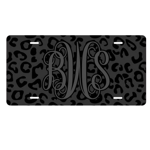 Amazon.com: Dark Gray Cheetah Leopard Personalized License Plate and ...