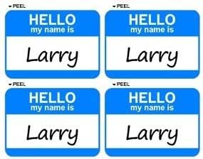 Amazon.com - Hello My Name Is Larry - Sheet of 4 - Window Bumper Laptop ...