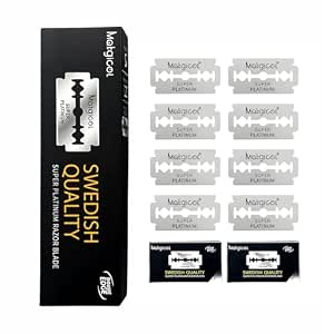 Amazon.com: 100Pcs, Double Edge Safety Razor Blades, Premium Platinum ...