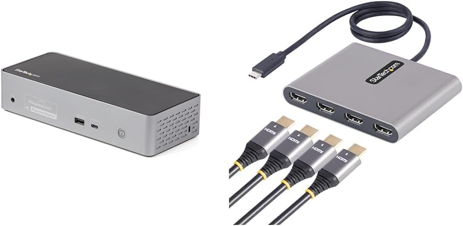 Amazon.com: StarTech USB C Dock 4K 60Hz Quad Monitor DisplayPort & HDMI ...