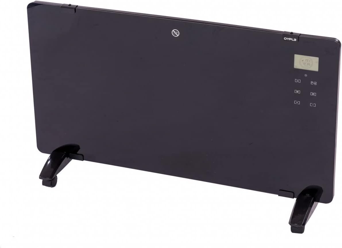 Oypla 2000W Black Glass Free Standing/Wall Mounted Electric Panel ...