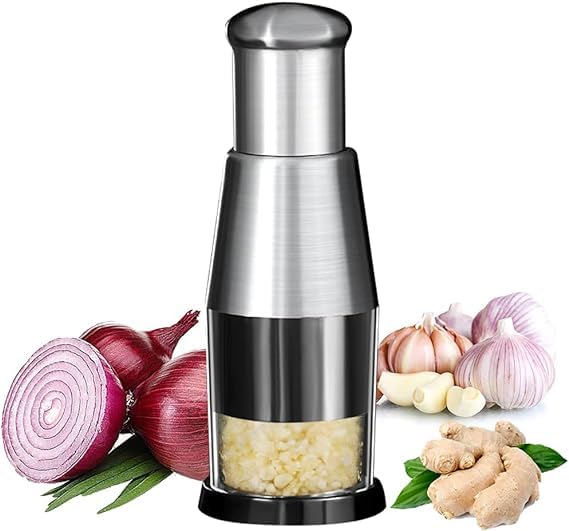 Buy Pressed Garlic Chopper, Kresal Stainless Steel Hand Food Chopper ...