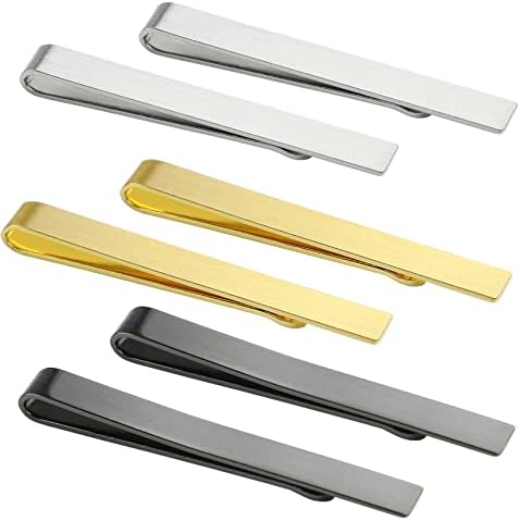 Kcmell Tie Clip for Men, 6 Pcs Men's Tie Clips Classic Tie Clip Set ...