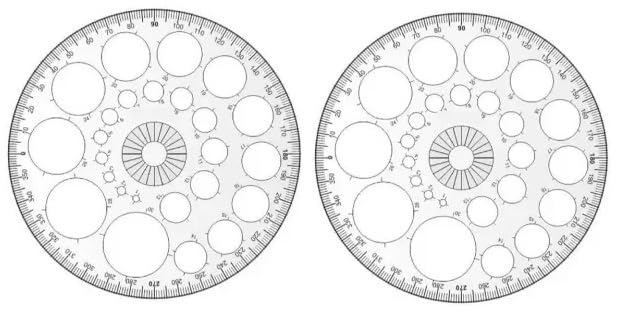 FIRST CLICK 2 Pc Plastic Procircle Protractor 360 Degrees Round 12.5cm ...