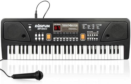 Amazon.com: Plixio 61-Key Digital Electric Piano Keyboard & Sheet Music ...