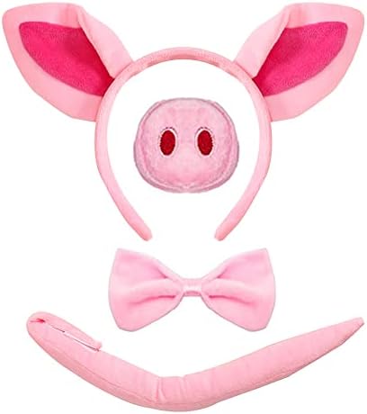 Amazon.com: UNIME 4 Pcs Pig Costume Set Pig Ears Headband Pig Nose Tail ...