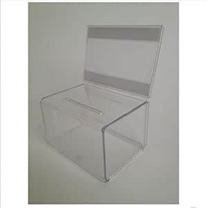 Clear Perspex Acrylic Suggestion, Ballot and Money Collection Box with ...
