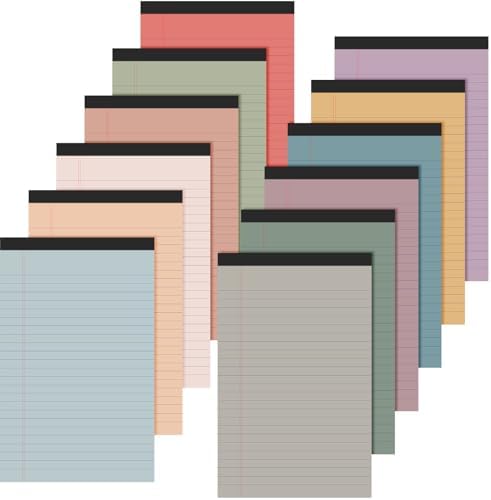 Amazon.com : Lincia 12 Pcs 5" x 8" Colored Note Pads Small Legal Pads ...
