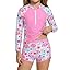JiAmy Girls 2 Piece Swimsuit Long Sleeve UV Protection Swimsuit with ...