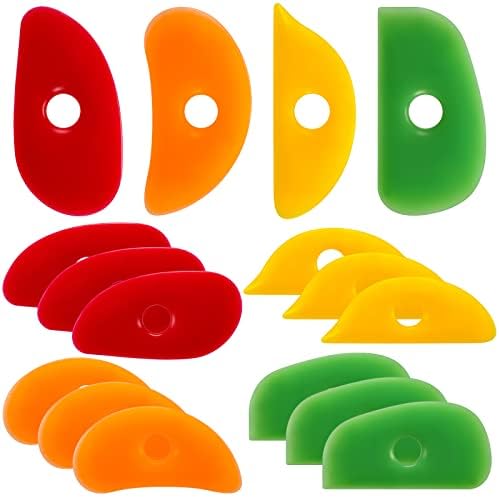 Sherr 12 Pcs Soft Rubber Rib for Pottery Clay Silicone Ceramics Tools ...