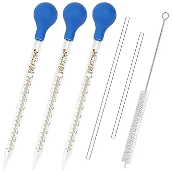 3Pcs Glass Pipettes Dropper, 10ml Graduated Liquid Dropper with 2 ...