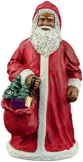 Amazon.com: Black Santa Holding a Gift Sack Collectible Figurine, 11 ...