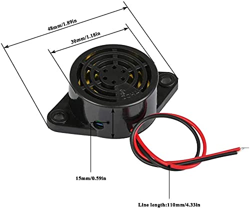 RUNCCI-YUN 15 Pcs 12V Electronic Buzzer Alarm Sounder Continuous Buzzer ...