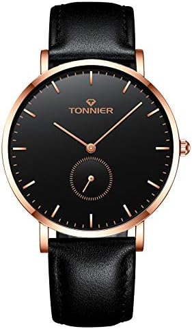 Tonnier Watch Men’s Ultra-Thin Analog Quartz Fashion Wristwatches with ...