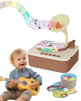 Amazon.com: Jwatch Kids Phonograph with 96 Colorful Cards Learning ...