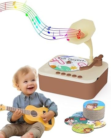 Amazon.com: Jwatch Kids Phonograph with 96 Colorful Cards Learning ...