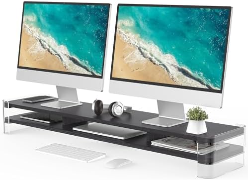Amazon.com: Fenge Acrylic Monitor Stand Riser, Clear Dual Acrylic ...