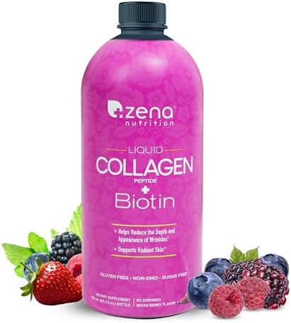 Amazon.com: Zena Liquid Collagen 30 FL Oz for Women & Men, Collagen ...