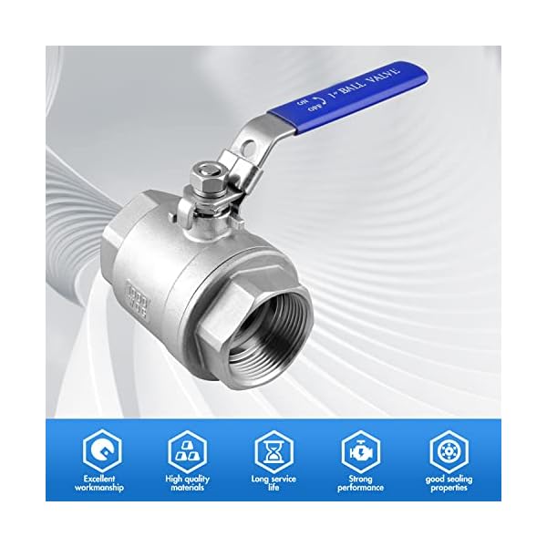 VAV 11/4" Ball Valve Full Port, 316 Stainless Steel, with Blue Vinyl ...