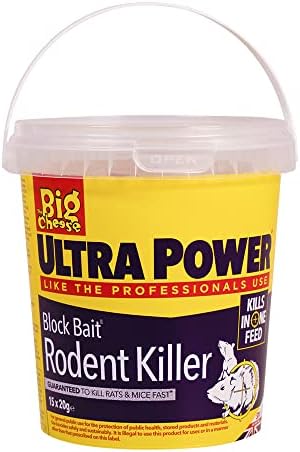 The Big Cheese Ultra Power Block Bait Rodent Killer - 20g x 15, Rat and ...