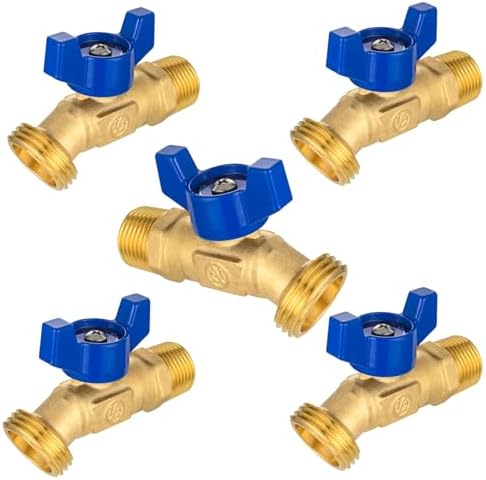 HeSun 5-Pack Outdoor Hose Bibb Faucet/Valve,1/4-Turn Garden Spigot,1/2 ...