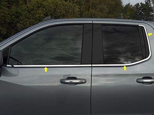 Amazon.com: 707Motoring Stainless Polished Chrome Window Sill Trim Set ...