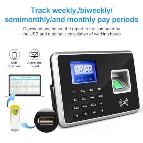 Snapklik.com : JIAN BOLAND A2 Time Clocks For Employees Small Business ...