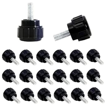 QXSKSLH 20 Pcs M4 x 10mm Metric Male Thread Knurled Clamping Knobs Grip ...