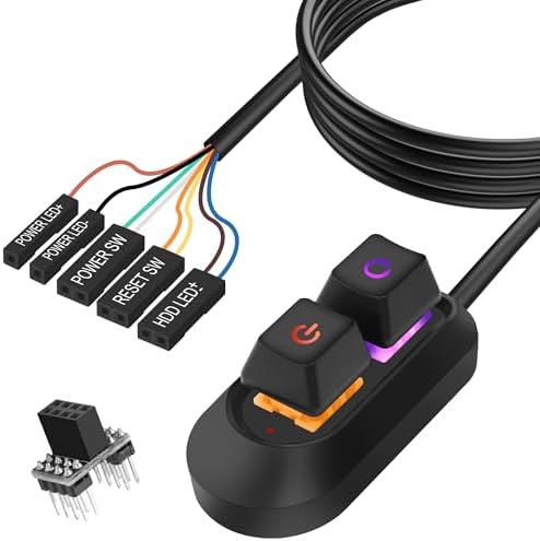 MEIRIYFA Desktop Computer Power Switch Power Supply Cable, External PC ...