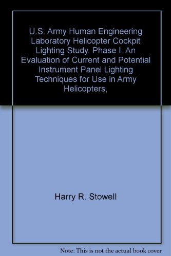 U.S. Army Human Engineering Laboratory Helicopter Cockpit Lighting ...