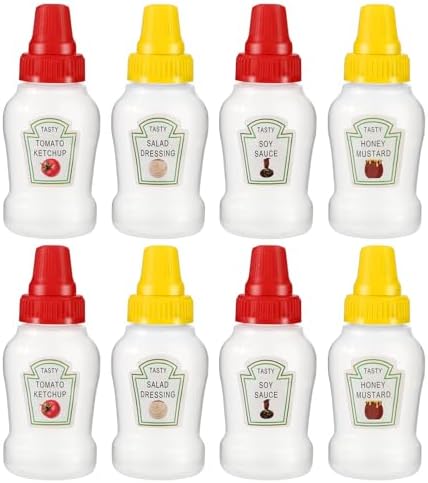 Amazon.com: 8 PCS Mini Ketchup Bottles, 25ml Portable Dressing Squeeze ...