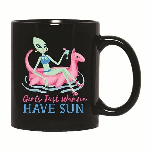 Amazon.com: Gift for Women Alien Female in Bikini with Drink Sitting on ...