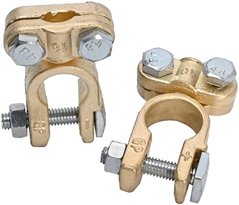 Zreneyfex Brass Battery Terminal Connector Clips 2 Pack, Positive ...