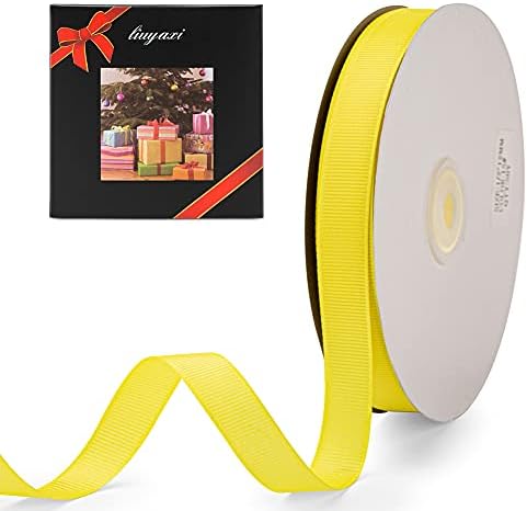 Amazon.com: Ribbli Maize Yellow Grosgrain Ribbon, 1/2 inches x ...