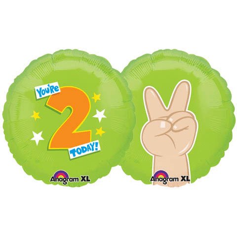 You're 2 Today Green and Stars 18" Mylar Balloon : Amazon.in: Home ...