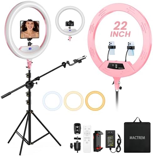 Amazon.com : Ring Light with Stand 22inch Kit: Professional Ring Light ...