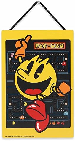 Amazon.com: Open Road Brands Pac-Man Jumping Hanging Wood Wall Decor ...