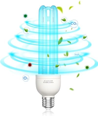 BrightArk Lampada UV Ozono 55W Lampada Germicida Raggi UVC E27 254nm ...