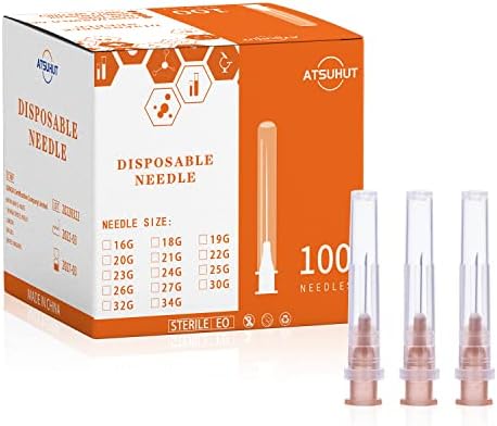 Amazon.com: 26Ga 0.5Inch Sterile Disposable Injection Needle with Cap ...