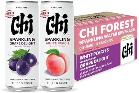 Amazon.com: CHI FOREST Sparkling Water Beverage, Peach & Grape drinks ...