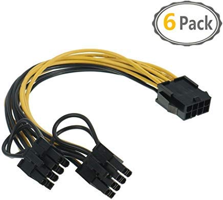 Anxus CPU 8pin to Graphics Video Card Double PCI-E 8Pin(6Pin+2Pin ...