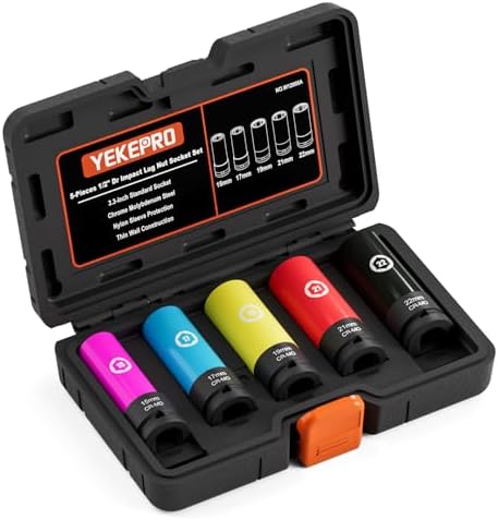 BOEN 21mm 1/2" Drive Wheel Protector Impact Socket, Non-Marring Lug Nut ...