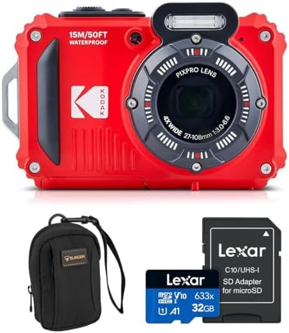 Amazon.com : Kodak PIXPRO FZ45 Friendly Zoom 16MP Full HD Digital Camera, Red, Bundle with 32GB ...
