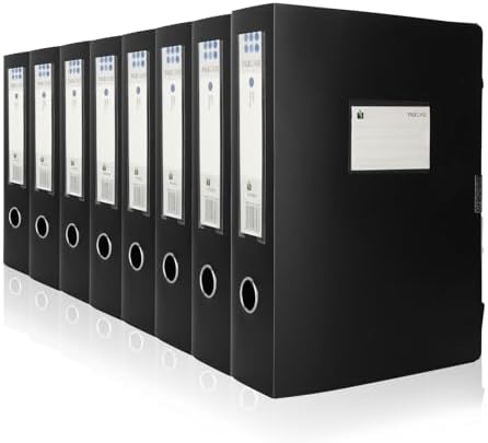 LDHHYH Box Files Pack of 8, 75mm Black Box Files A4, A4 Foolscap Box ...