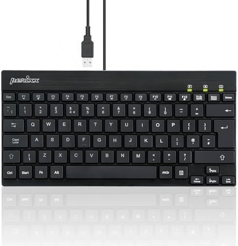 perixx PERIBOARD-525 H UK, Wired Mini USB Keyboard with Touchpad - X ...